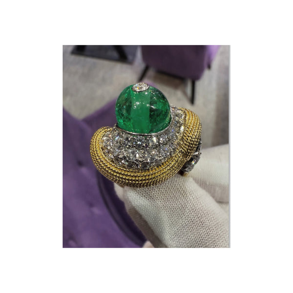 David Webb Emerald and Diamond Ring – Joseph Saidian & Sons